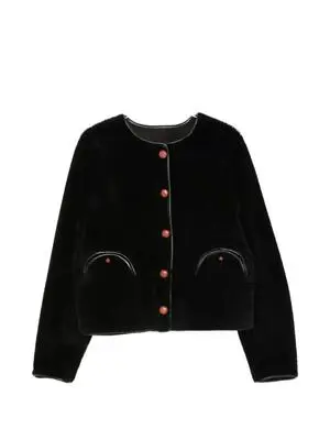 BLAZÉ MILANO Button-up Shearling Jacket - Black