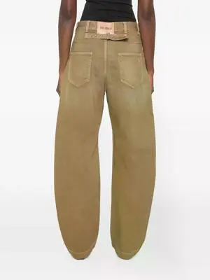 Attico Buckle-detail Wide-leg Jeans
