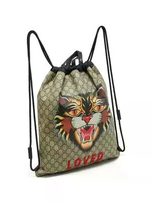Gucci Gg Supreme Drawstring Backpack