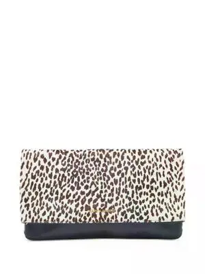 Saint Laurent Leopard-pattern Clutch Bag - Black