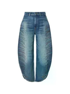 Liu Jo Rhinestone-embellished Faded Jeans