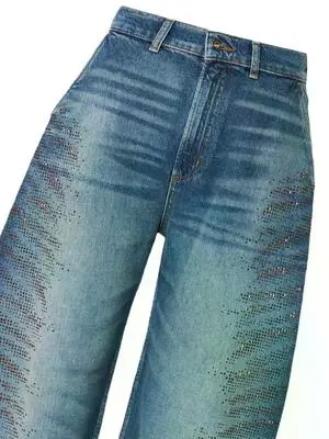 Liu Jo Rhinestone-embellished Faded Jeans
