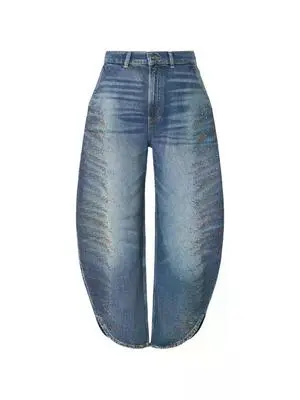 Liu Jo Rhinestone-embellished Faded Jeans - Blue