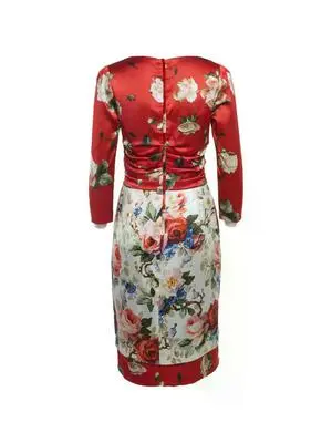 Dolce & Gabbana Floral-print Round-neck Midi Dress