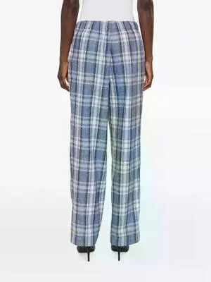 A.M.G. Check-pattern Wide-leg Trousers