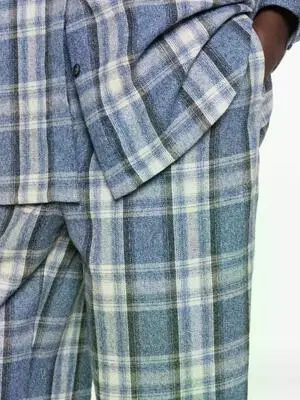 A.M.G. Check-pattern Wide-leg Trousers