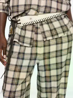 A.M.G. Check-pattern Wide-leg Trousers