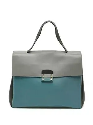 Valentino Garavani Tricolor Leather Tote Bag - Blue
