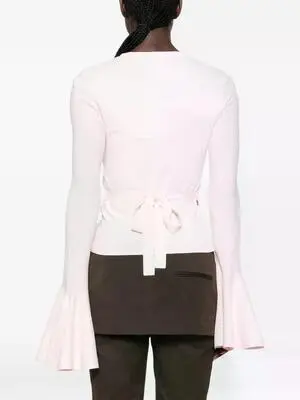 Jacquemus Paysan Flared-sleeve Wrap Sweater - Pink