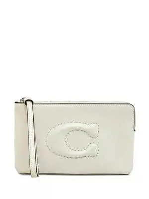 COACH VINTAGE Corner Zip Clutch Bag - White