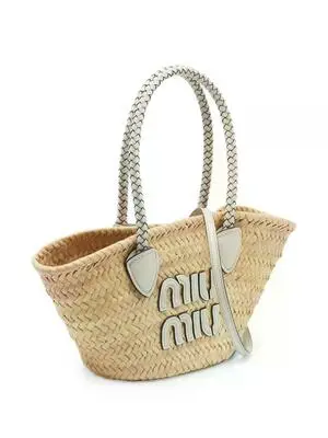Miu Miu Logo Basket Tote Bag