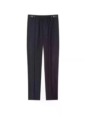 Givenchy Pinstripe Logo Buckle Trousers - Blue