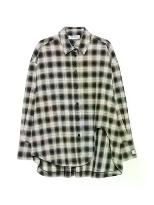 Attico Check Pattern Curved Hem Shirt