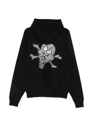 ICECREAM Rhinestone-embellished Zip-up Hoodie - Black