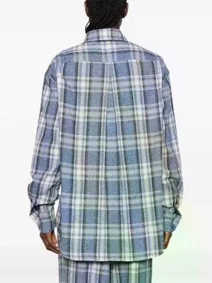 A.M.G. Check-pattern Long-sleeve Shirt - Blue