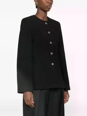 RÓHE Textured Tweed Jacket - Black