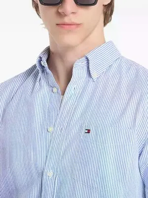 Tommy Hilfiger Vertical-stripe Short-sleeve Shirt - Blue