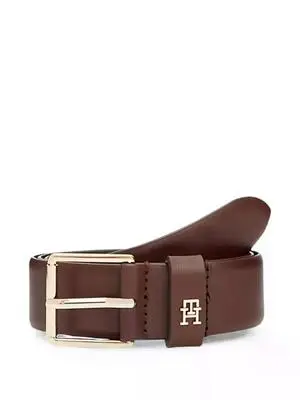 Tommy Hilfiger Logo Plaque Leather Belt