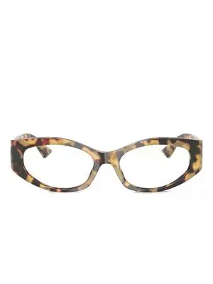 Versace Tortoiseshell Rectangle-frame Glasses - Brown