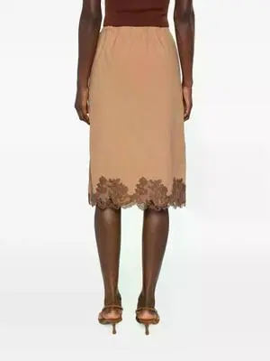 A.M.G. Lace-trim Drawstring Skirt