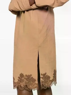 A.M.G. Lace-trim Drawstring Skirt