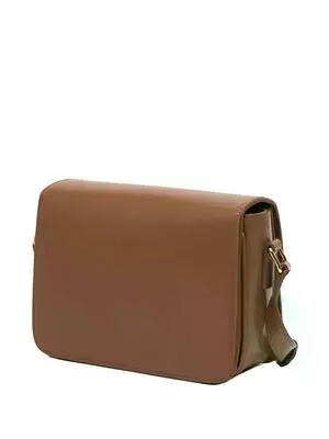 Celine Triomphe Crossbody Bag In Shiny Calfskin - Brown