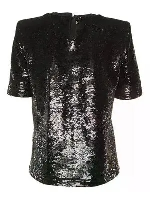 Attico Sequin-embellished Top - Black