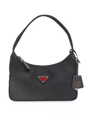 Prada Re-edition 2000 Triangle Logo Shoulder Bag - Black