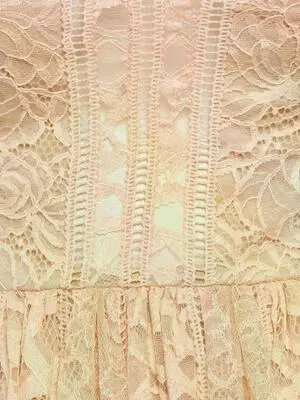 Elie Saab Ruffled Lace Dress - Pink