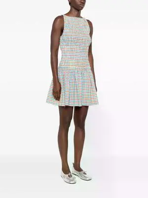 Faithfull The Brand Gala Smocked Checkered Mini Dress