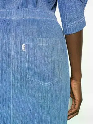 Issey Miyake Denim Effect Midi Skirt