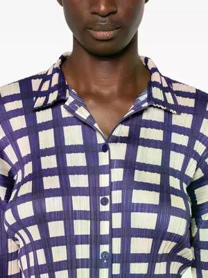 Issey Miyake Plissé-effect Checked Shirt