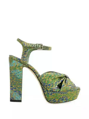 JIMMY CHOO Heloise Knotted Platform Sandals - Green