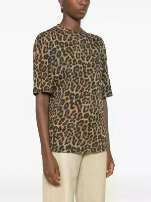 ANINE BING Leopard Print T-shirt