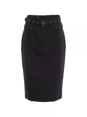 Pinko Gazania Belted Front-slit Midi Skirt - Black