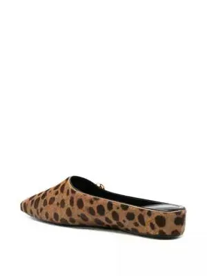 HERBERT LEVINE Sleep On It Leopard-print Leather Mules