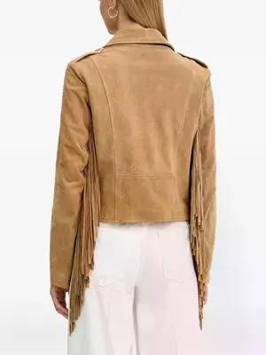 VICOLO Fringe-detail Suede Biker Jacket