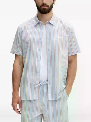 Lacoste Vertical-stripe Cotton Shirt - Blue