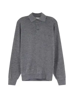 Brunello Cucinelli Long-sleeve Polo Shirt - Grey