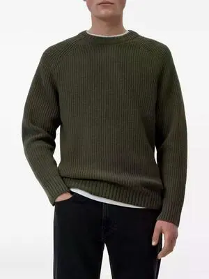 Closed Ribbed-knit Raglan-sleeve Sweater