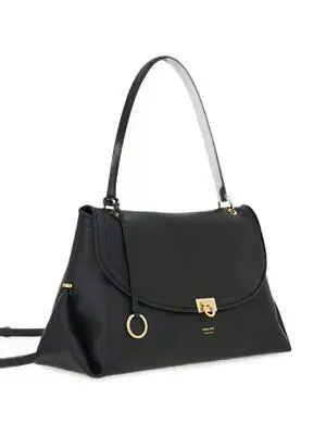 FERRAGAMO Gancini Shoulder Bag - Black