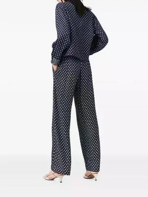 Maje Wide-leg Trousers With Rhinestone Graphic Print