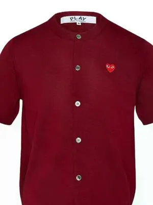 Play Comme Des Garcon Play Heart Short-sleeve Cardigan - Red