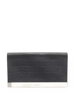Saint Laurent 2010s Croc-embossed Clutch Bag - Black