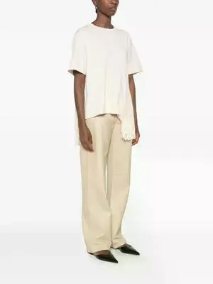 Sportmax Fringe Detail T-shirt - Neutrals