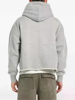 PURPLE BRAND Shadow Logo-print Raw-cut Hoodie