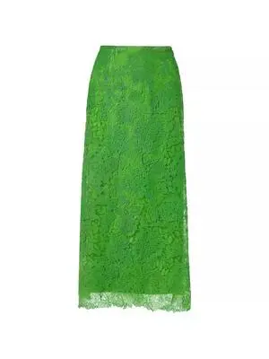 Carolina Herrera Lace Midi Skirt - Green