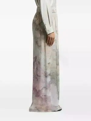 Peserico Abstract-print Elasticated-waistband Palazzo Pants