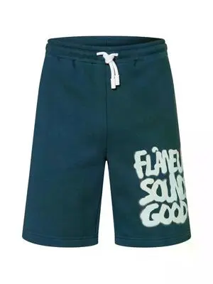 FLANEUR Sounds Good Spray Logo-print Cotton Shorts