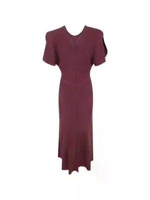 Victoria Beckham Bela Gathered-waist Flared Midi Dress